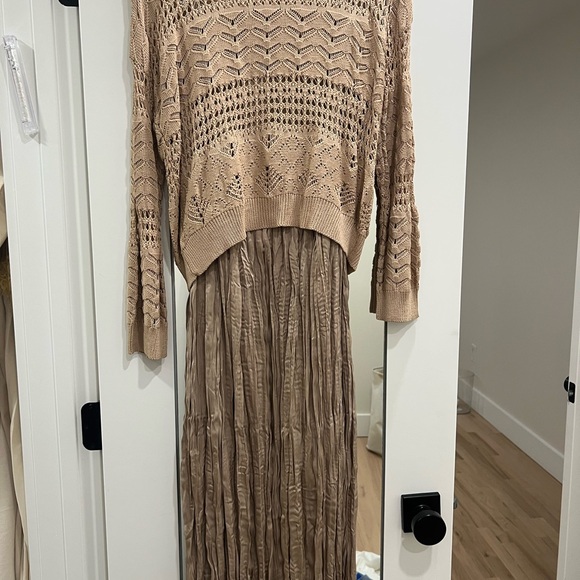 Current Air | Dresses | Elegant Tan Knit Dress | Poshmark